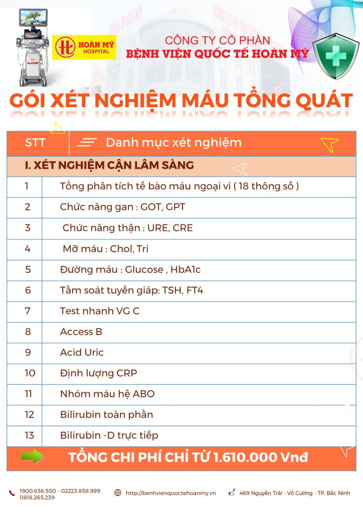 GÓI XÉT NGHIỆM MÁU TỔNG QUÁT
